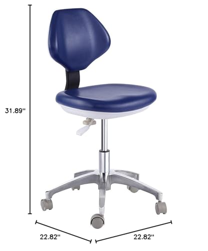 Dental Medical Chair for Dentist Doctor's Stool Adjustable Mobile Chair PU Leather Light Blue (1#)