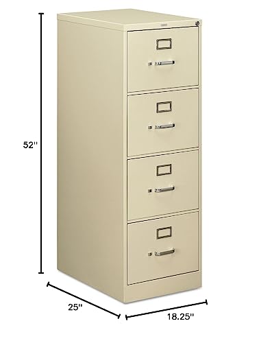 HON 514CPL 510 Series Four-Drawer Full-Suspension File, Legal, 52h x25d, Putty