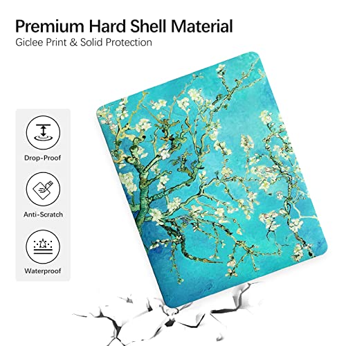 Berkin Arts Compatible with MacBook Air 13.6 inch Cover, 2022 Release A2681 M2 with Liquid Retina Display & Touch ID with Keyboard Cover & Screen Protector Cloisonnism (Almond Blossom by Van Gogh)