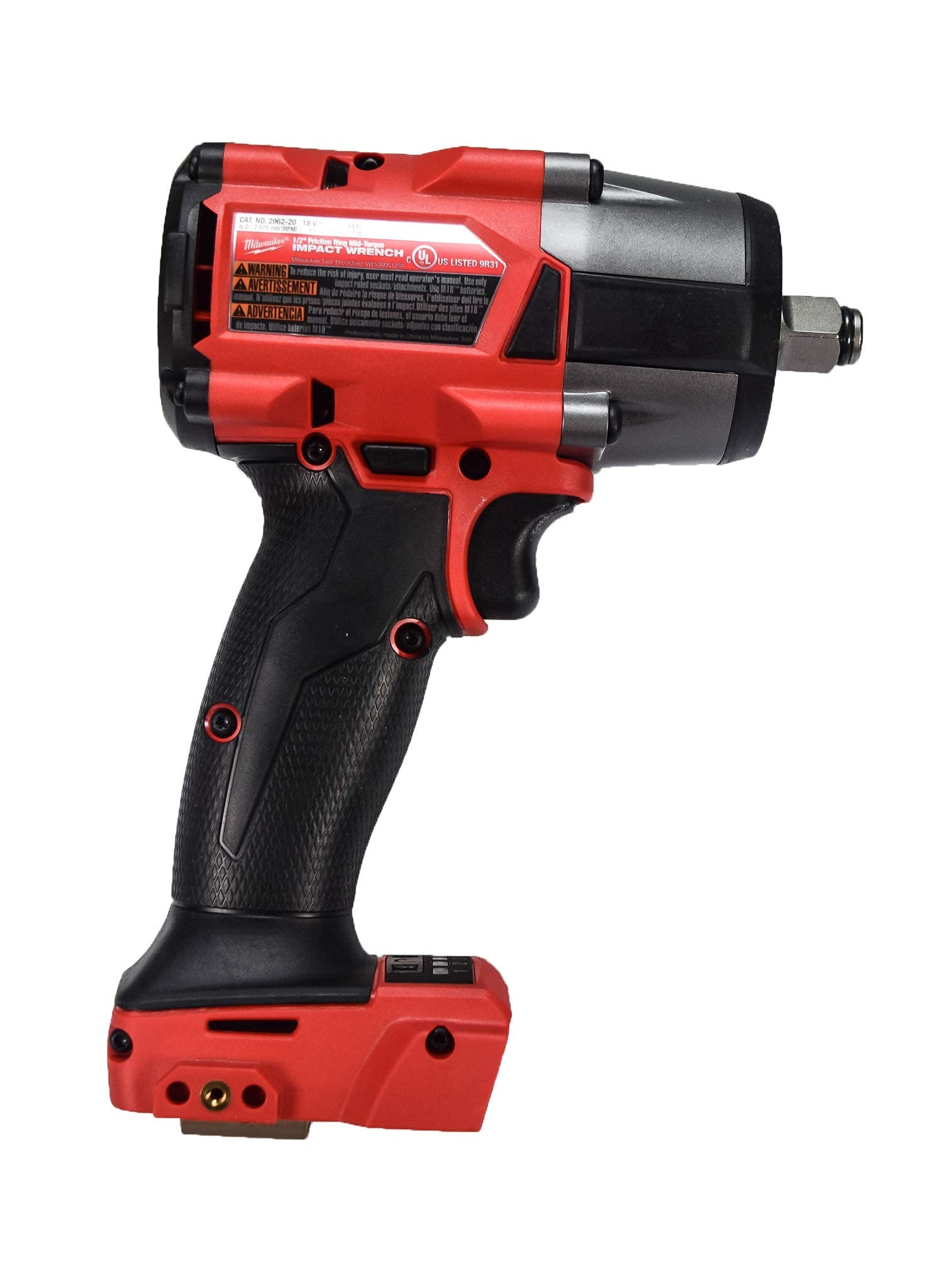 Milwaukee 2962-20 M18 18V Fuel 1/2" Mid-torque Impact Wrench with Friction Ring (Renewed)