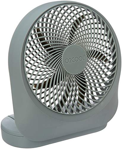 O2 Cool Fan 8 inch Battery or Electric Operated Indoor/Outdoor Portable Fan with AC Adapter, Tilts 90 Degrees