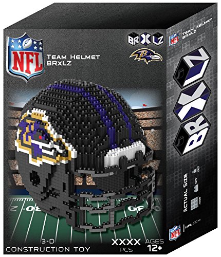 FOCO Baltimore Ravens NFL 3D BRXLZ Construction Toy Blocks Set - Helmet, 1378 pieces