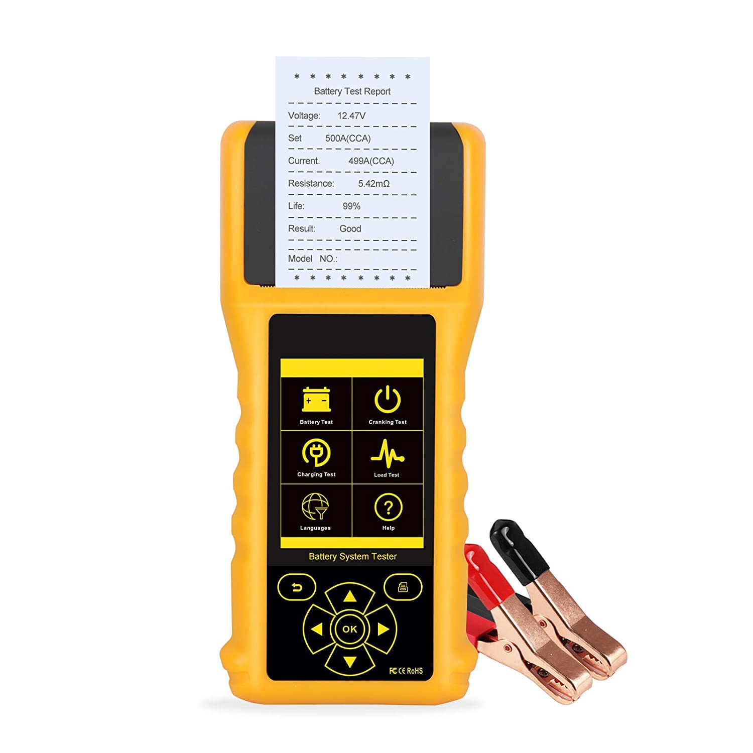 BELEY 12V/24V 30-1700 CCA Auto Battery Load Tester, Cranking and Charging System Diagnostic Tool with Built-in Thermal Printer for All Cars11
