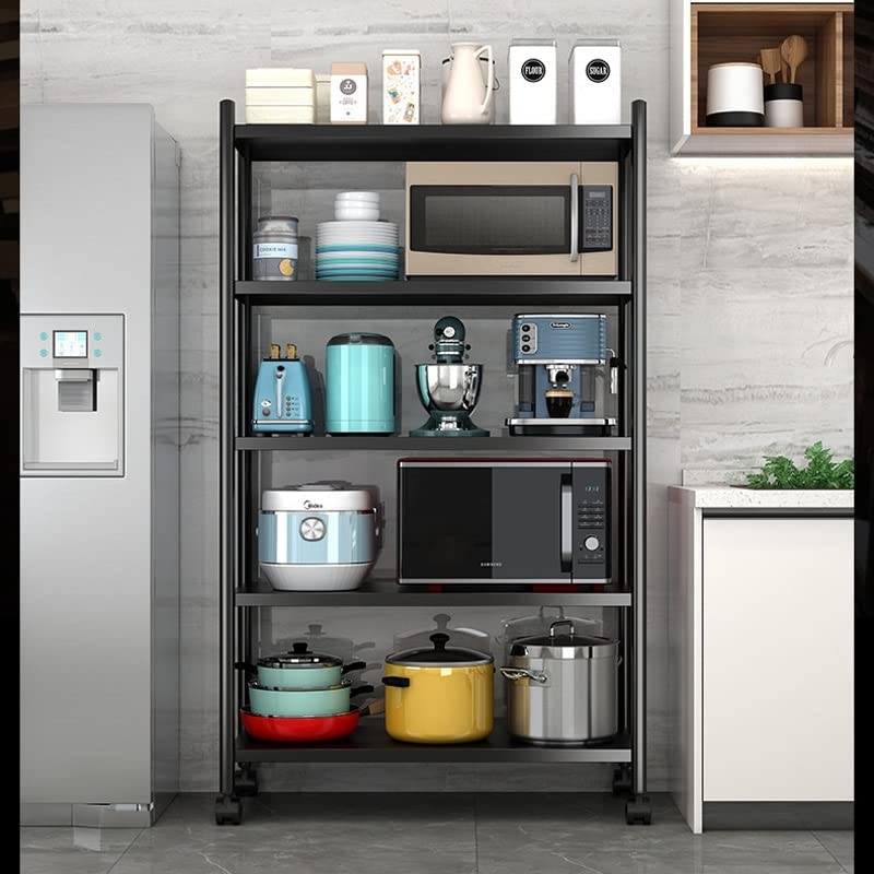 CXDTBH Storage Rack Metal Storage Rack with Wheels Adjustable Shelves Kitchen Pantry Closet Stand ( Color : D , Size : 160cm*50cm )