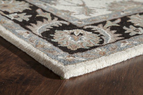 Rugs America NDY03 Area Rug, 8' x 10', Ivory Charcoal