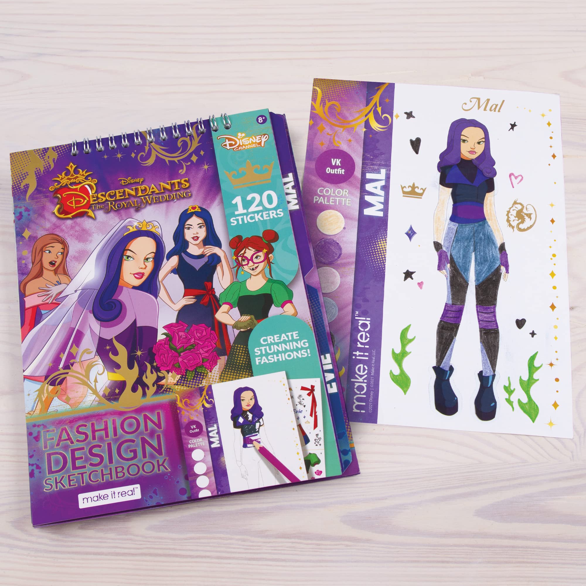 Make It Real - Disney Descendants Royal Wedding Sketchbook with Tracing Light Table. Fashion Design Tracing and Drawing Kit for Girls