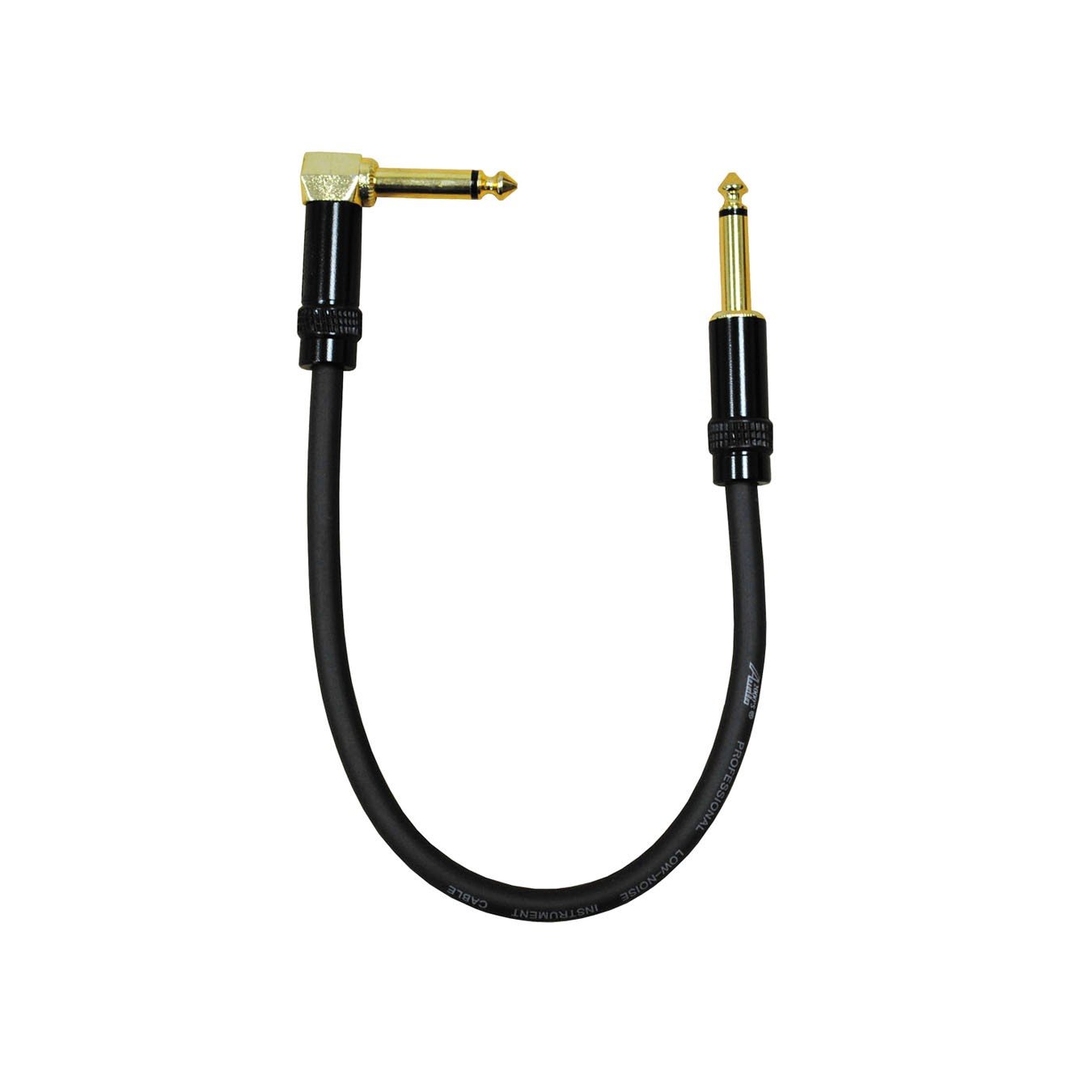 Audio 2000s E28101 1/4" TS Right Angle to 1/4" TS 1 Feet Patch Cable