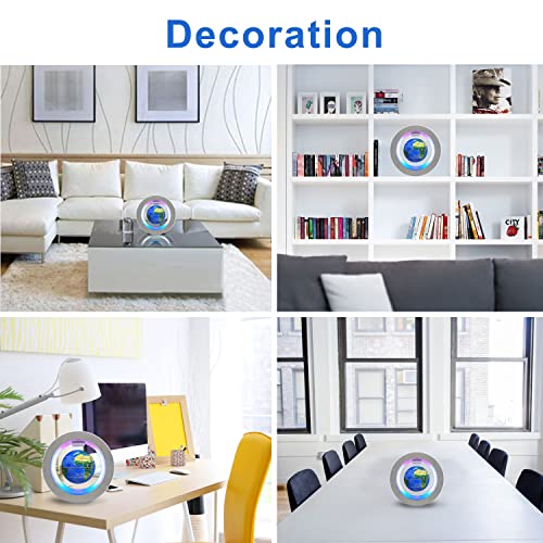 Flagest Magnetic Levitation Floating Globe - Levitating O Shape Globe with LED Lights for Educational Home Office Desk Decor - Birthday Holiday Party Christmas Gift (4Inches Globe)