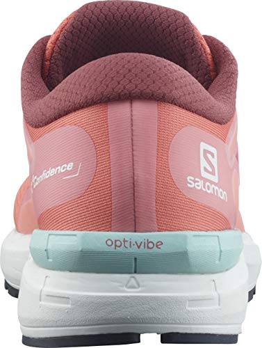 Salomon Sonic 4 Confidence Running Shoes for Women, Persimon/White/Ebony, 9