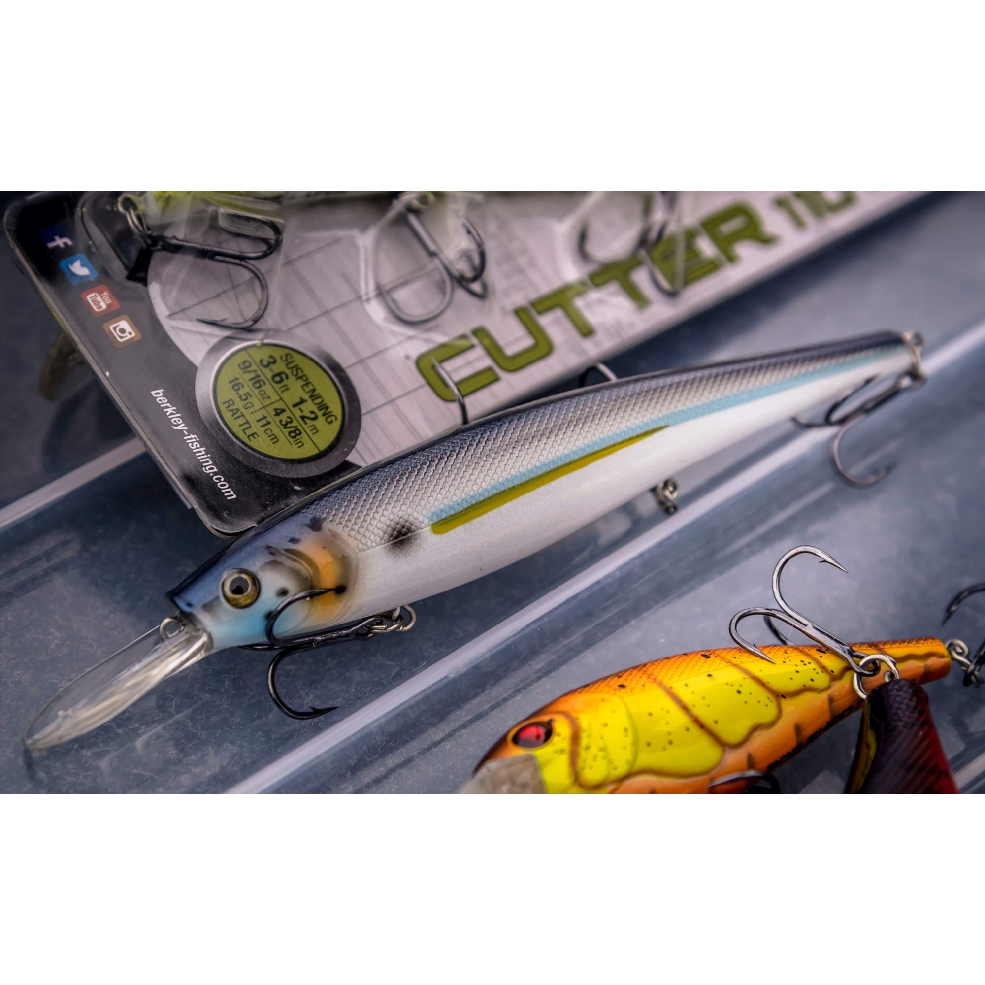 Berkley Crankbait Hard Fishing Lures , Chartreuse Shad , 4 1/4in - 7/16 oz