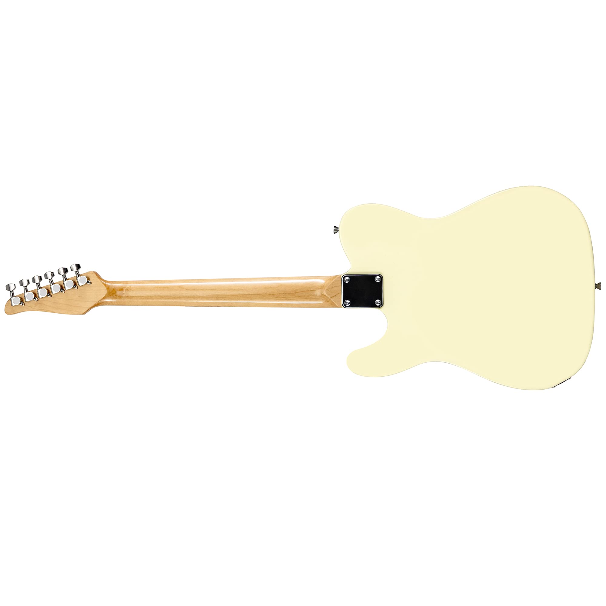 LyxPro 39” Electric Guitar TL Series, Full-Size Paulownia Wood Body, 3-Ply Pickguard, C-Shape Neck, Ashtray Bridge, Quality Gear Tuners, 3-Way Switch & Volume/Tone Controls, 2 Picks Included, White