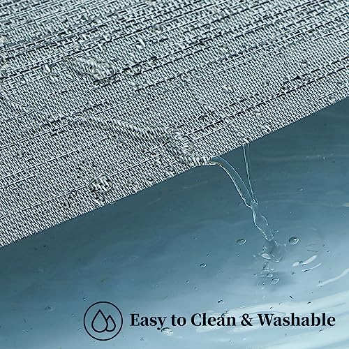 Leetaltree Grey Placemats, Heat Resistant Non-Slip Place mats for Dining Table, Washable Durable PVC Vinyl Woven Table Mats (Set of 6)