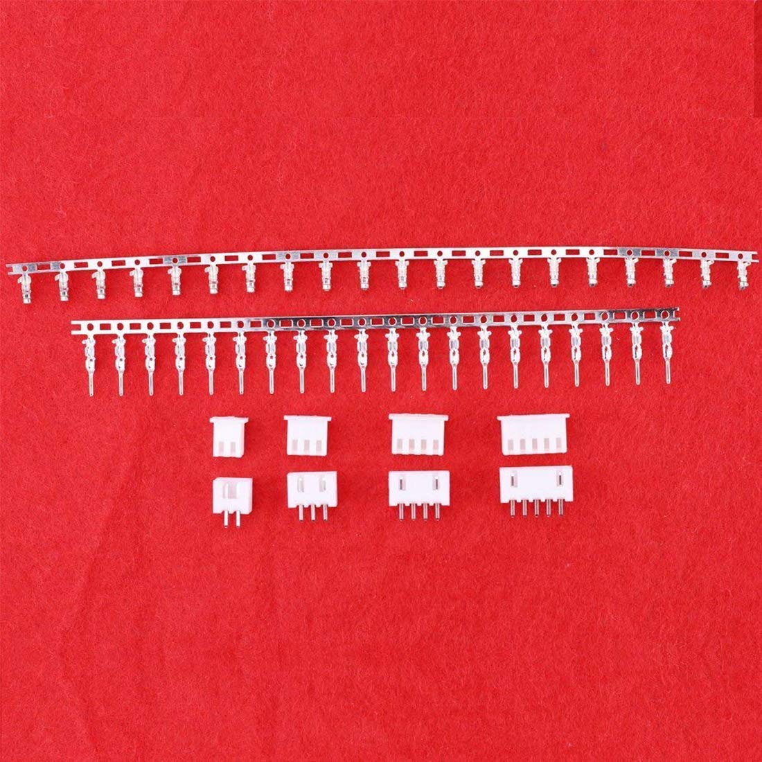 Hilitchi 560Pcs 2.54mm 2/3/4/5 Pin Housing and Male/Female Pin Head Connector Adapter Plug Set Perfectly Compatible with JST-XHP