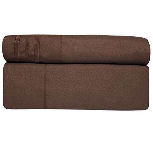 King Size Sheets - Breathable Luxury Bed Sheets with Full Elastic & Secure Corner Straps Built In - 1800 Supreme Collection Extra Soft Deep Pocket Bedding Set, Sheet Set, King, Brown