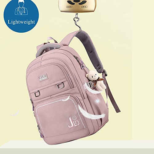 Armbq Girls Backpack Large-Capacity Middle Elementary School Casual Bookbag Kids Outdoor Travel bag Solid Color Daypack for Teens