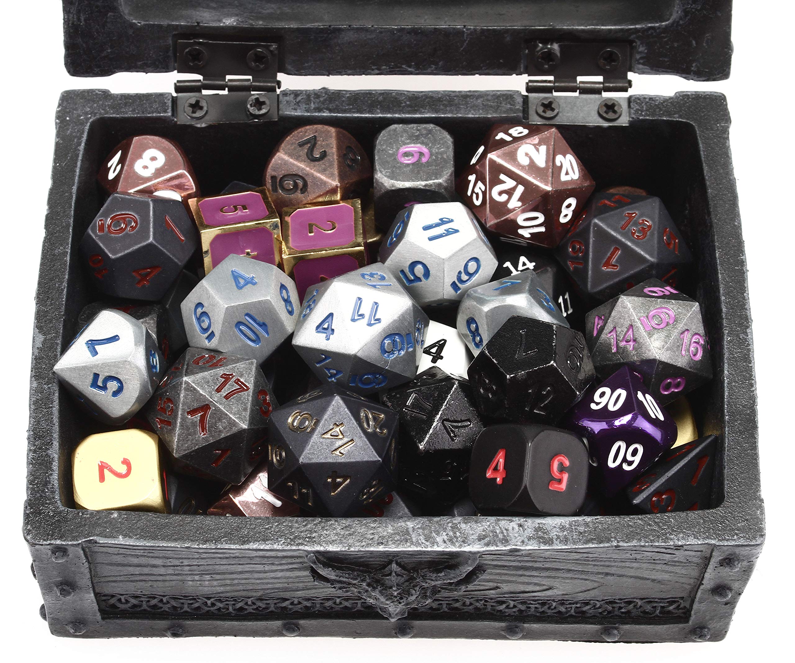 Forged Dice Co. Deluxe Dragon Dice Storage Box with Custom Foam Insert - Holds up to 6 Sets of Polyhedral Dice or 42 Individual Dice - Treasure Chest for Dungeons And Dragons Dice - Great DnD Gifts
