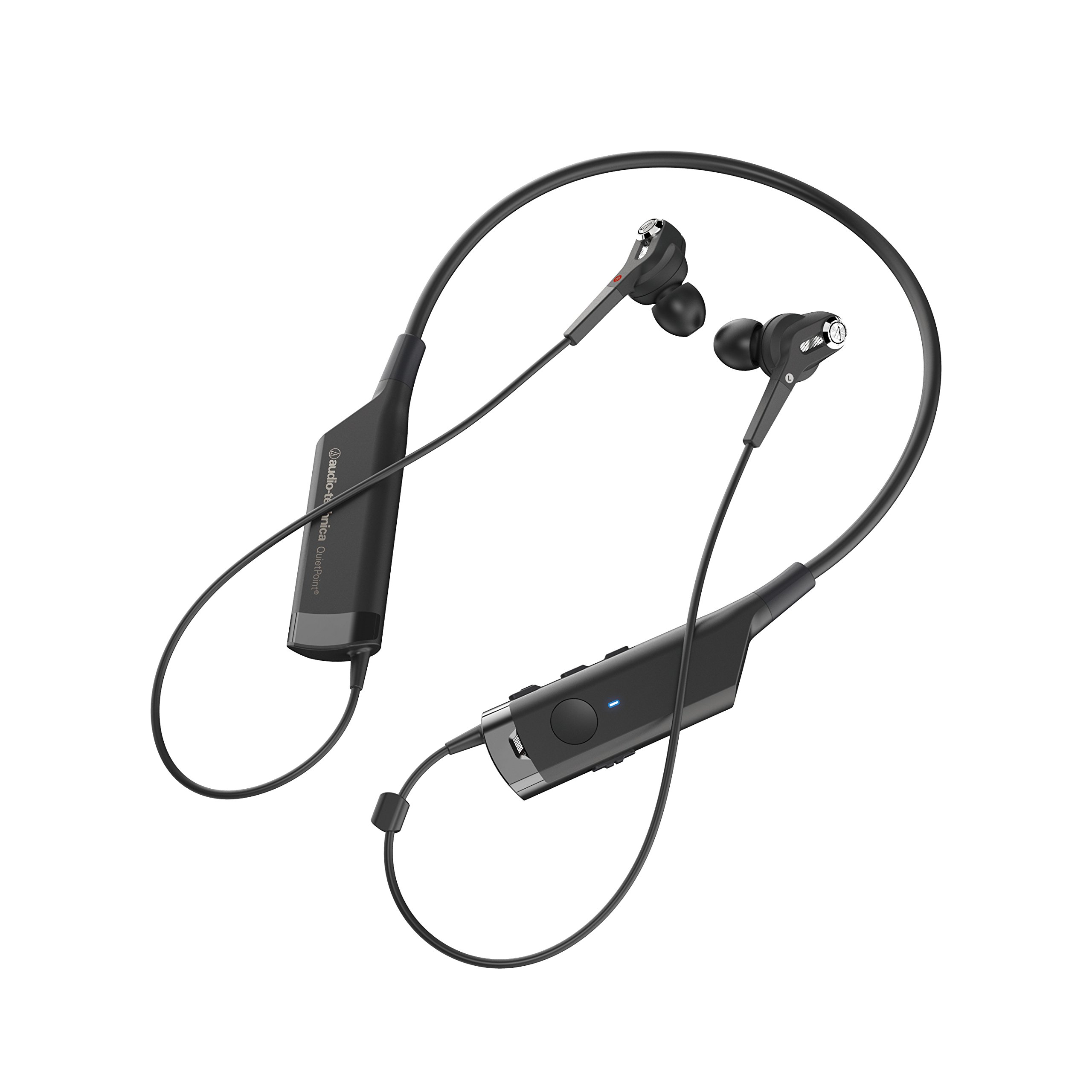 Audio-Technica ATH-ANC40BT QuietPoint Active Noise-Cancelling Bluetooth Wireless In-Ear Headphones with In-Line Mic & Control