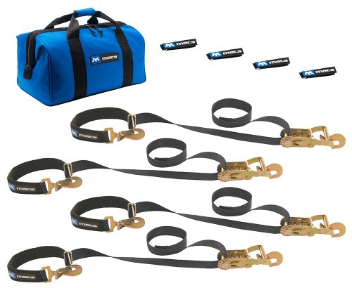 Mac's Tie-Downs 511118 Black Super Pack with 8' x 2" Direct Hook Combination Axle Straps