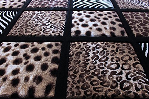 Modern Area Rug Animal Prints 8 Feet X 10 Feet 6 Inch Design S 251 Black