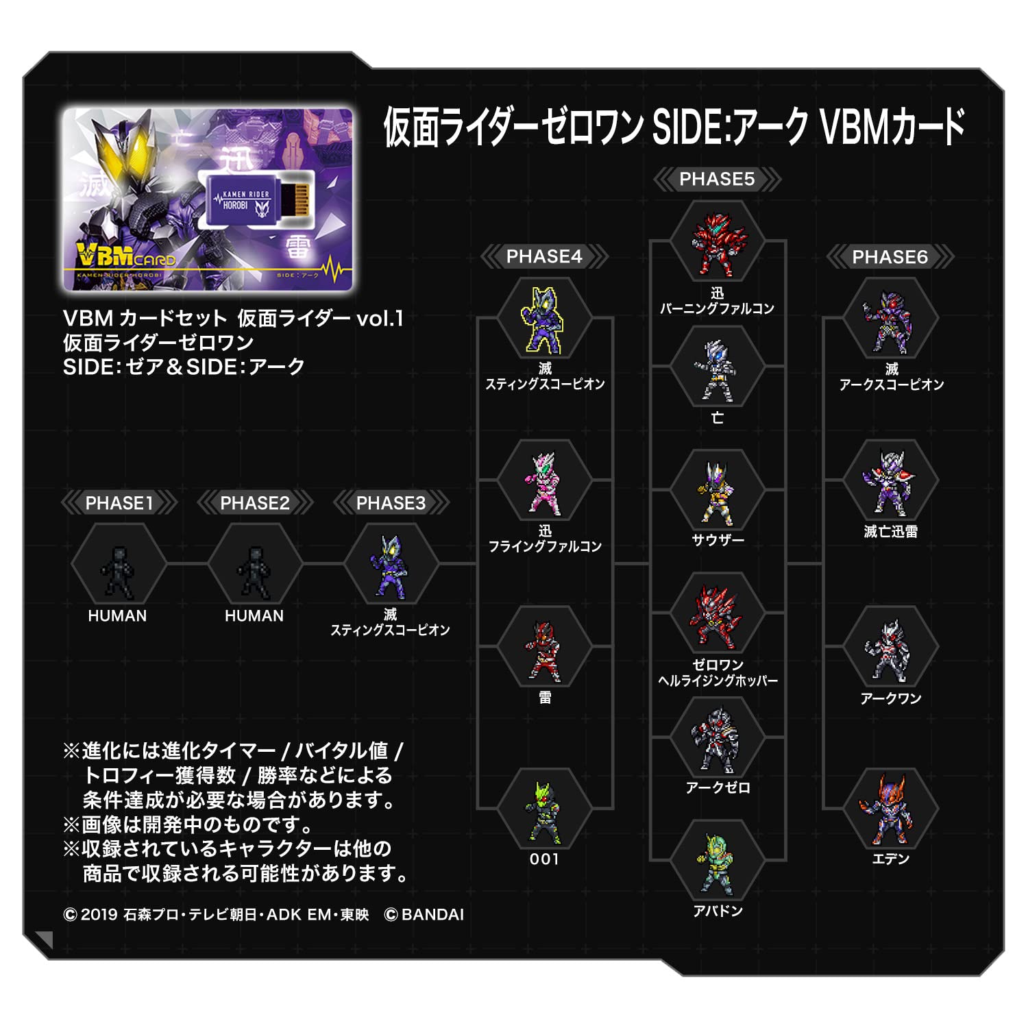 Bandai Vital Bracelet Kamen Rider VBM Card Set Vol 1 - Zero-One Side: Zea & Side: Ark