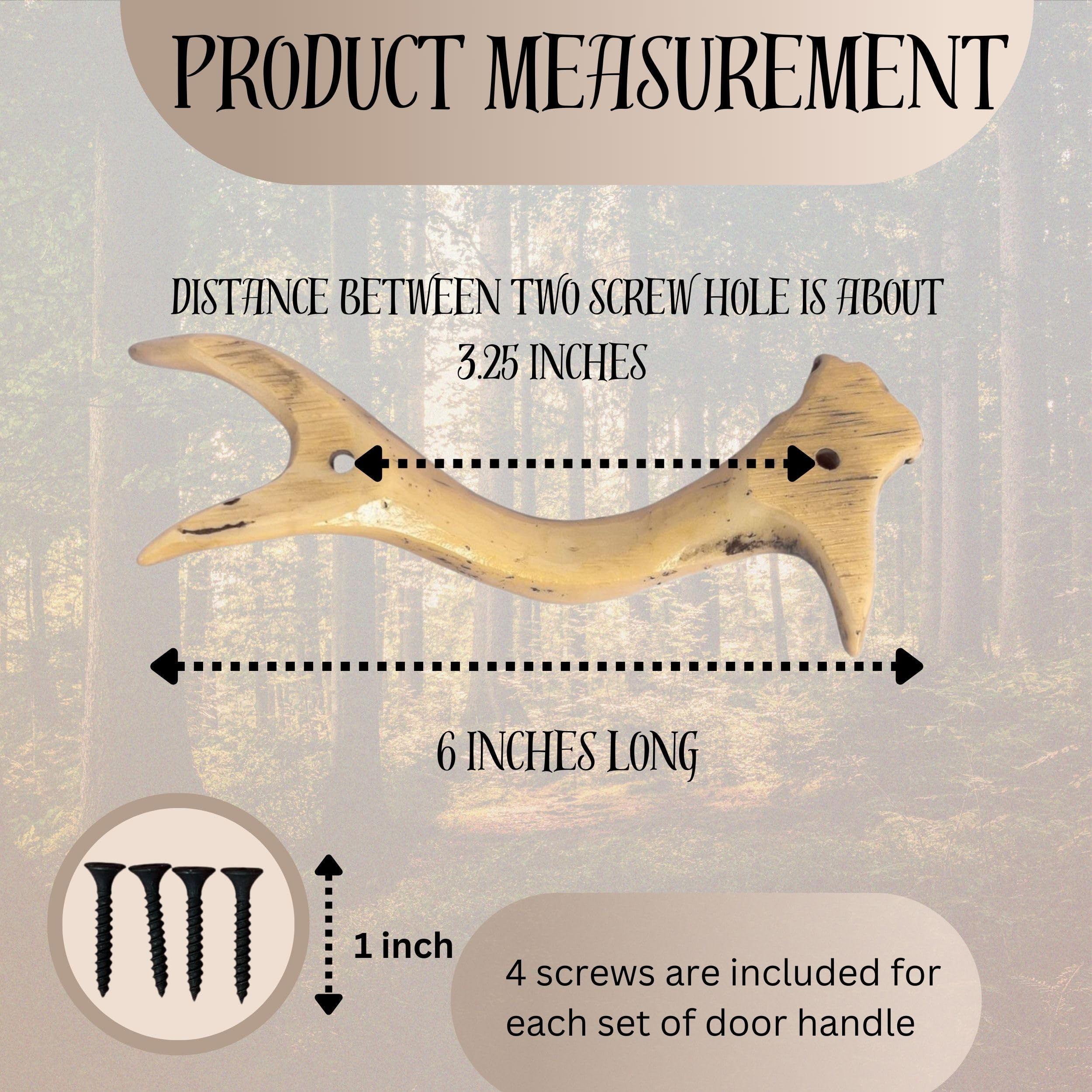 BestGiftEver Rustic Antler Pulls (Set of 2) 6 inch long in a pair for Cabinet Drawer Door - Cabin Lodge Decor