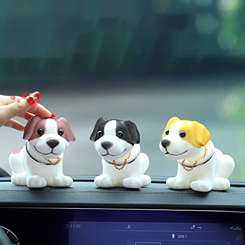Car Dashboard Head Dog,MoreChioce Resin Bobblehead Puppy Ornament Miniature Dog Figurines Car Dashboard Decoration Shaking Head Dolls Auto Interior Accessory,Purple