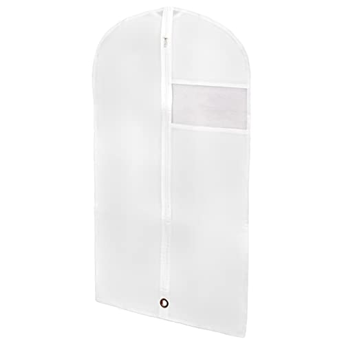 Kids Garment Bag 2 Pack, 30inch x 18inch White Breathable Clothes Cover for Baby Toddler and Child Garment Bag for Kids suit, Kids Garment Bags For Travel,WB1