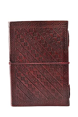 Leather Journal Diary Embossed Large Tree Notebook for Writing Leather Diary Handmade Leather Journal Gbag (T)
