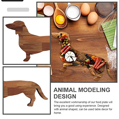 Didiseaon Wooden Serving Tray Cute Dachshund Dog Shaped Charcuterie Boards Cheese Cake Bread Snack Serving Plate Appetizer Platter for Meat Vegetables Fruit Cheese