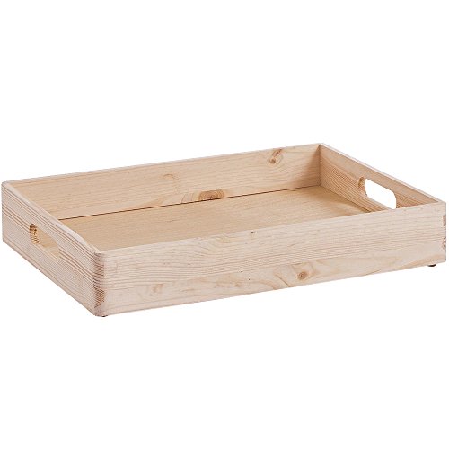 Kesper Home Storage Box 15.75x11.81x2.76in of Pinewood, 40 x 30 x 7 cm, Brown