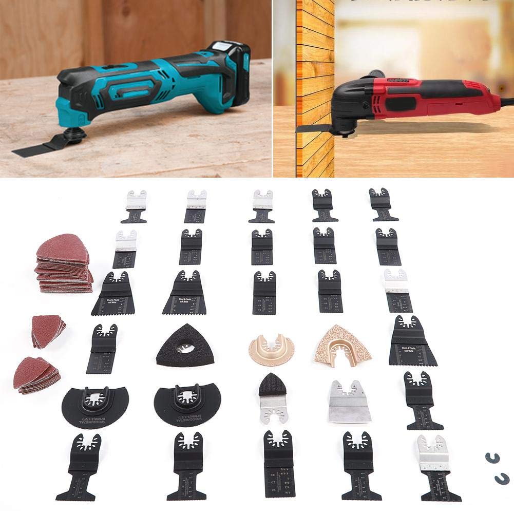 Saw Blades Carbide 108PCS Universal Oscillating Multitool Saw Blades High-Carbon Steel Cutting Polishing Tool Set Compatible for Bosch Multi-X