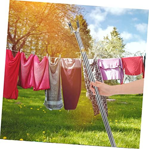 DOITOOL Outdoor for Reach Ceiling Stick Retractable Rod Telescoping Indoor Extending Inch Reaching Wardrobe Hook Long Clothing with Pole Shelf Clothes Adjustable Clothesline Bar