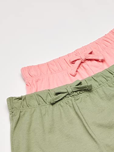 The Children's Place Baby Girls' Shorts 2-Pack, Rose/Olive, 2T