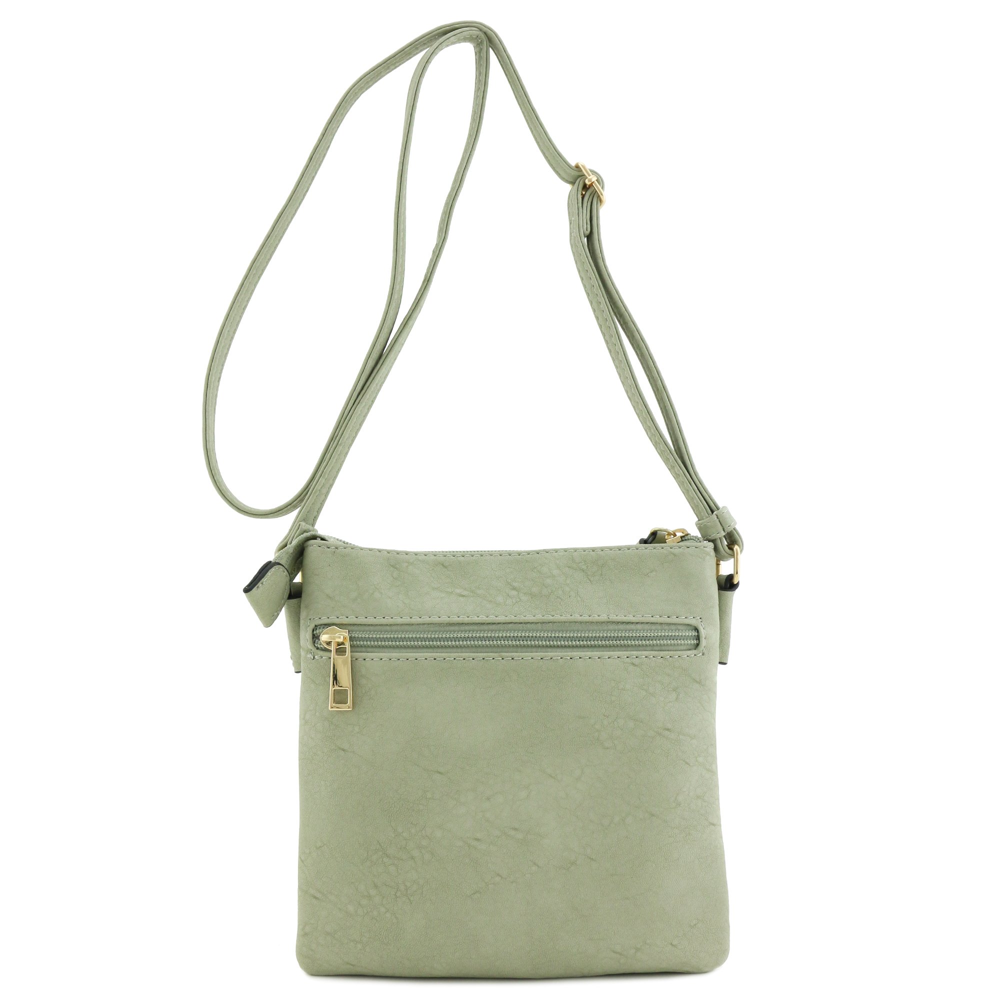 Functional Multi Zip Pocket Crossbody Bag (Grey)