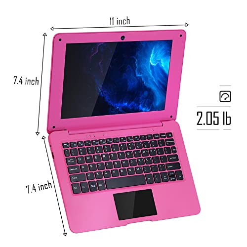 G-Anica Laptop Computer(10.1 inch), Quad Core Powered by Android 12.0, Netbook Computer with WiFi, Webcam and Bluetooth, Mini Laptop with Bag, Mouse, and Mouse Pad for Kids and Adults(Pink)