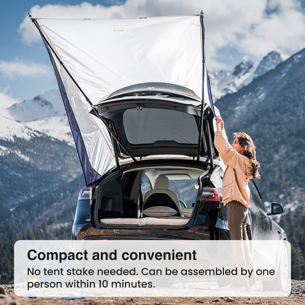 Car Tarp Canopy ONLY for Tesla Model Y Awning Portable Camping Road Trip Sun Shelter Outdoor