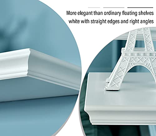WELLAND 8" Deep Floating Shelves Wall Mounted Shelf (White, 48inch)