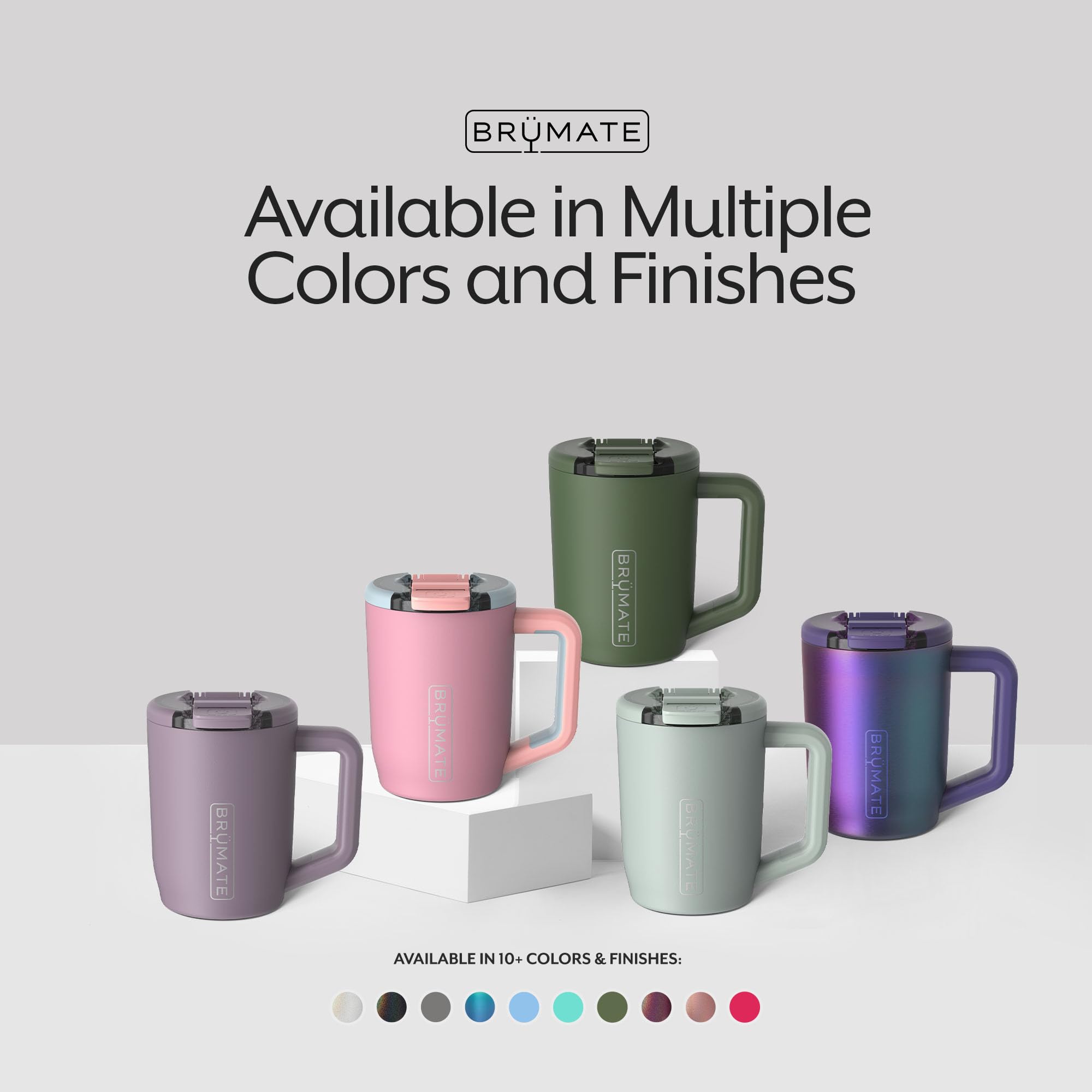 BrüMate Müv - 15oz 100% Leak Proof Insulated Coffee Mug with Handle & Lid - Stainless Steel Coffee Travel Mug - Double Walled Coffee Cup (Lilac Dusk)