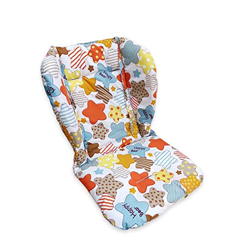 High Chair Pad, Baby/highchair/seat Cushion/Breathable Seat Pad,Comfortable and Soft, Suitable for The High Chair and Stroller in The Picture(Colored Stars Pattern)