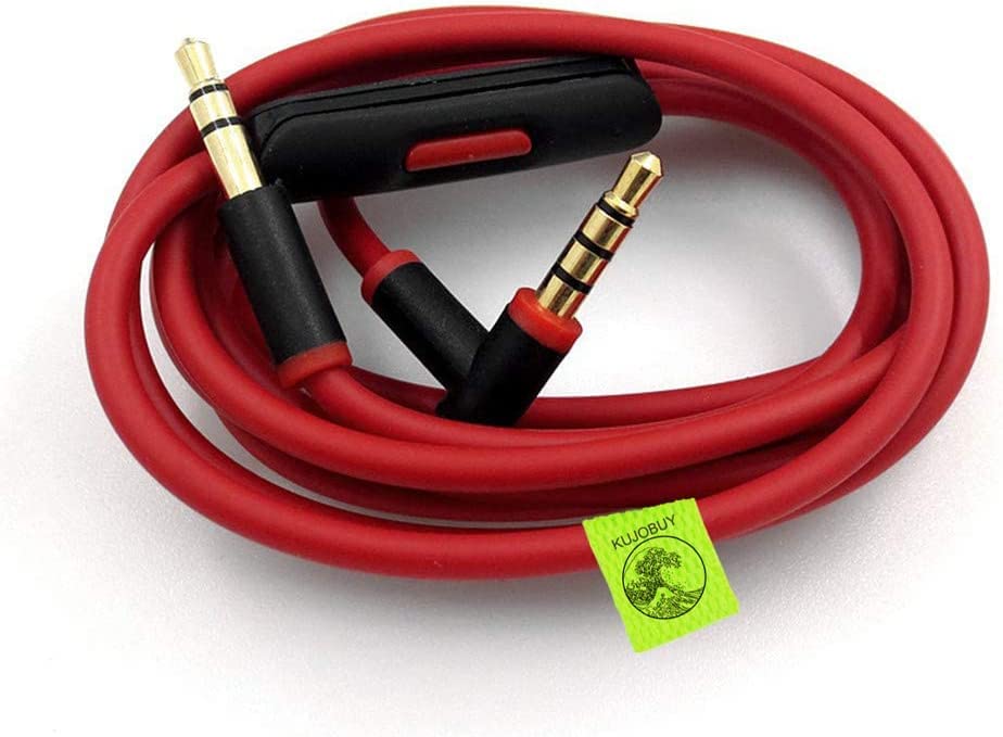 KUJOBUY Replacement Audio Cable Cord Wire Compatible with Headphones Studio Solo Pro Wireless Executive with in Line Mic and Volume Control for Headphone Headset Earphone