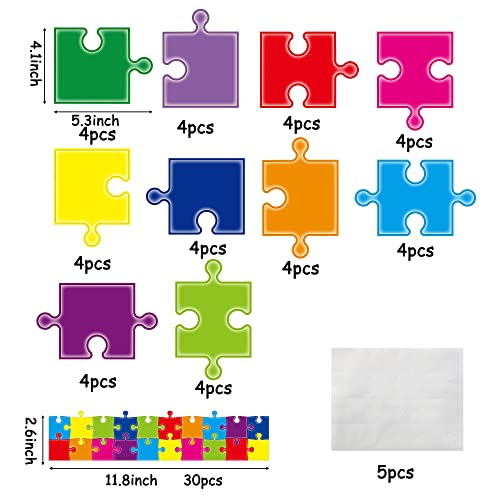 G1ngtar 70Pcs Puzzle Pieces Cutouts Christian Bulletin Board Decoration Set Welcome Back to School Jigsaw Puzzle Straight Border Trim Religious Supplies Sunday School Decors for Classroom Kindergarten