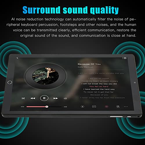 BUUA 10.1 Inch Tablet 6G RAM 128G ROM 100-240V MT6753 Octa Core Tablet 1920x1080 IPS Screen for Home (US Plug)