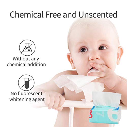 Winner Baby Dry Wipe, 100% Cotton, 600 Count Unscented Cotton Tissues for Baby’s Sensitive Skin