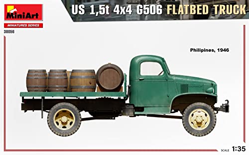 MiniArt MIN38056 1:35-US 1,5t 4x4 G506 Flatbed Truck, Molded Color