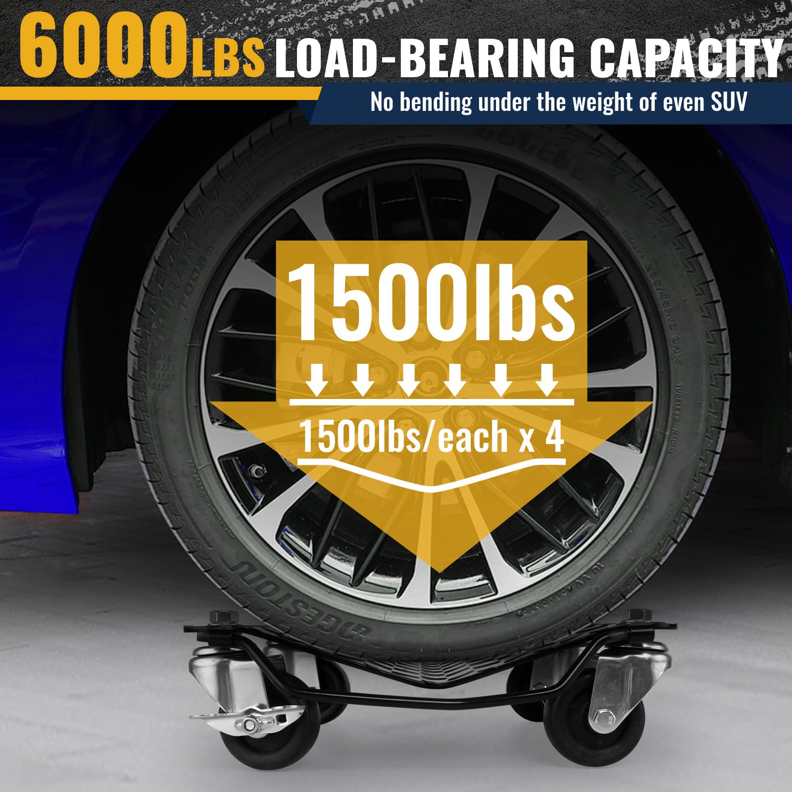 Car Wheel Dolly Set of 4,6000lbs Capacity Wheel Dolly,heavy-duty Car Moving Dolly,black