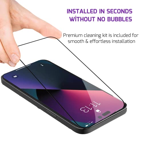 MASETECH iPhone 14 Pro Max Screen Protector Tempered Glass [Black Edge] Compatible with Apple Dynamic Island (2 Pack)