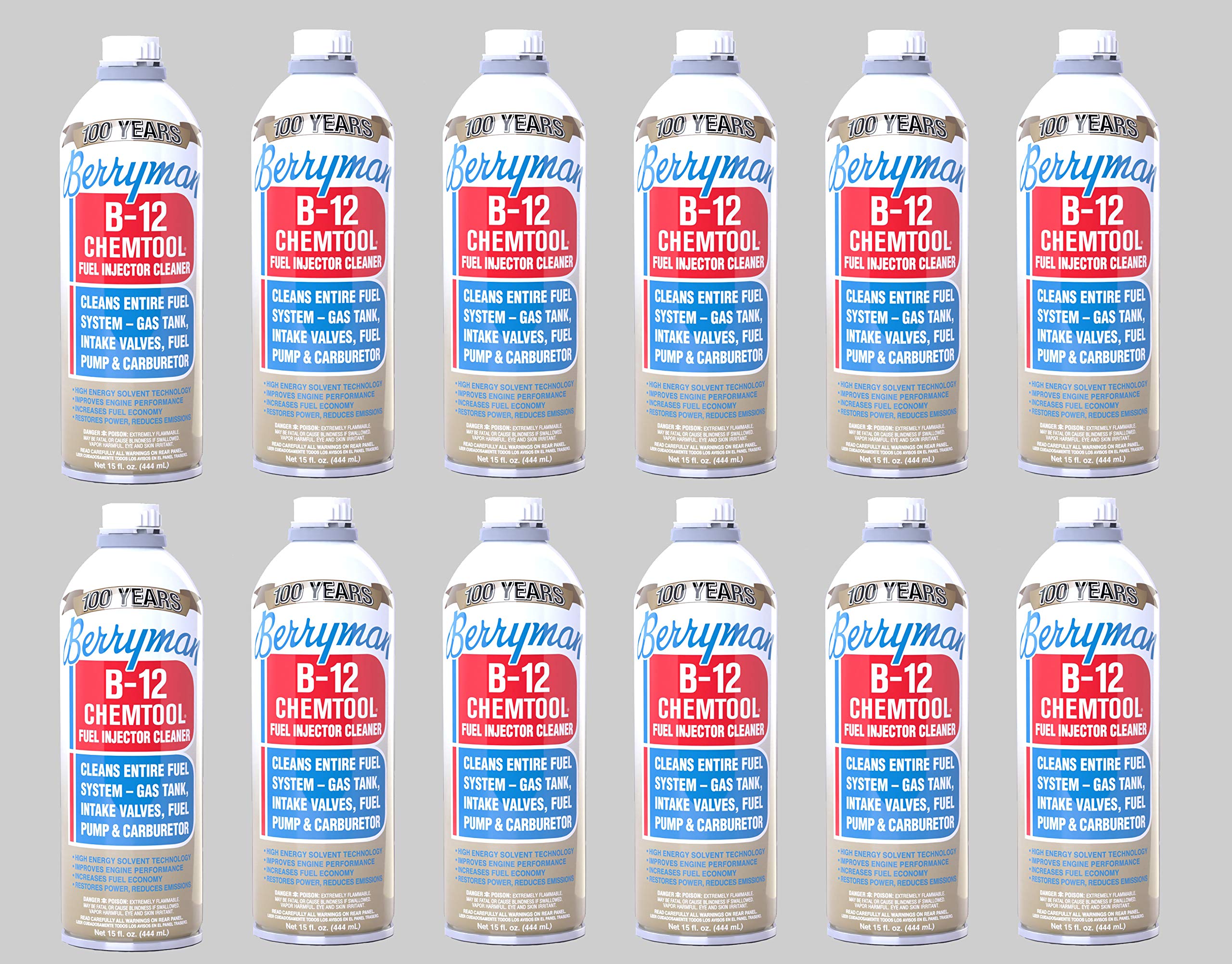 Berryman (0116-12PK) B-12 Chemtool Carburetor/Fuel Treatment and Injector Cleaner - 15 oz., (Pack of 12)