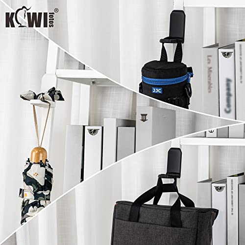 KIWIFOTOS 2 PackA dhesive Desk Headphone Hanger, PC Gaming Headset Holder Stand, Adhesive Holder Mount for Wall, Foldable Headphones Hook Mount Under Desk - White,Two Pack