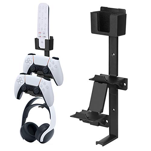 Linkstyle Headset Holder, Controller and Headphone Holder Stand Wall Mount Holder for Xbox ONE, Series X, PS5, PS4, PS3, Switch Gamepad Controller Wall Mount with Screws
