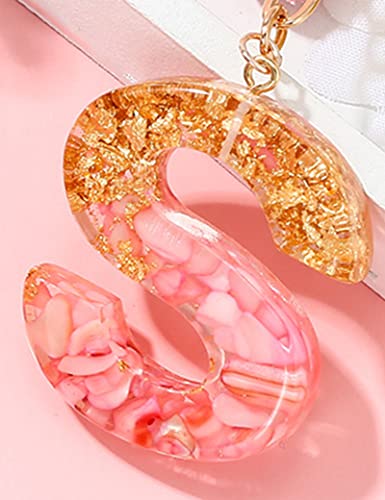 MBOAH Pink Initial Letter Keychain for Women、Kids、Teens、Girls、Sisters、Couples,Cute Key Chain Accessories for Car Keys、Wallet、Backpack,Personalized Funny Gift for Girlfriend、Boyfriend、Family(Letter:H)